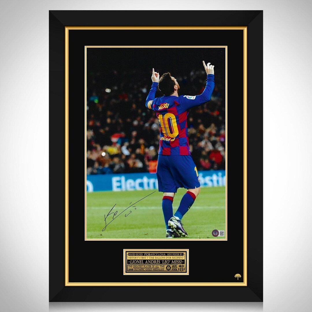 Lionel Messi Barcelona Hand-signed Mini Poster Beckett Certified Custom ...