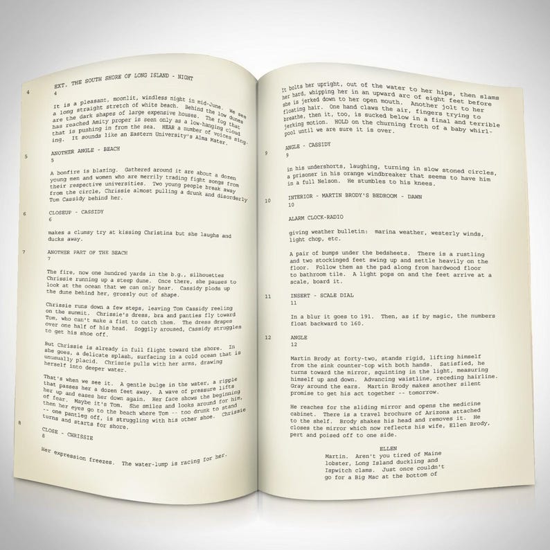 Jaws Movie Script Limited Signature Edition Custom Frame - Etsy