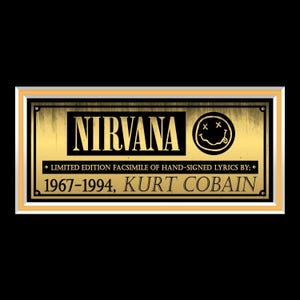 Nirvana Kurt Cobain Lyrics Photo Limited Signature Edition Custom Frame ...