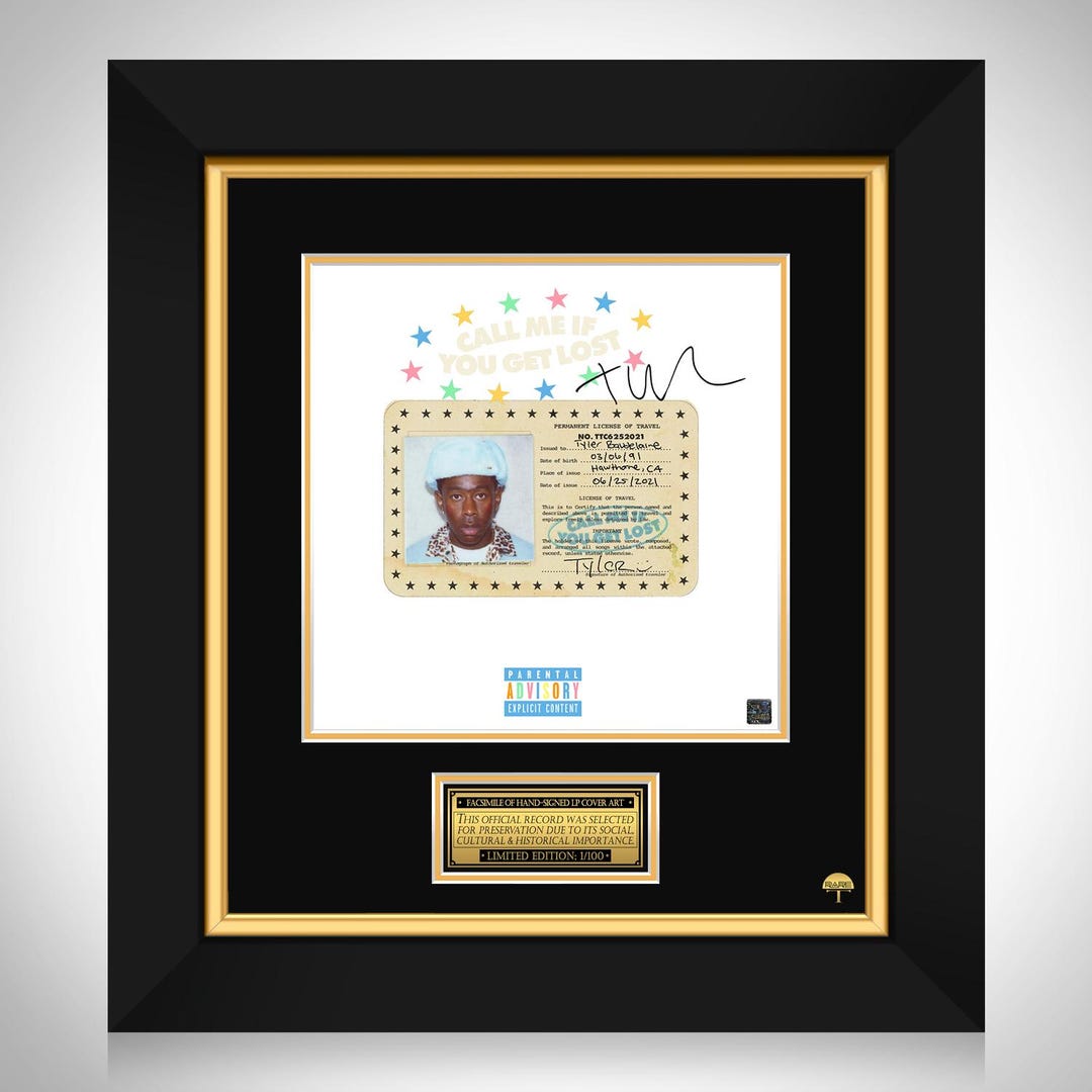 Tyler the Creator - Call Me If You Get Lost LP Cover Limited Signature Edition Custom Frame - Etsy