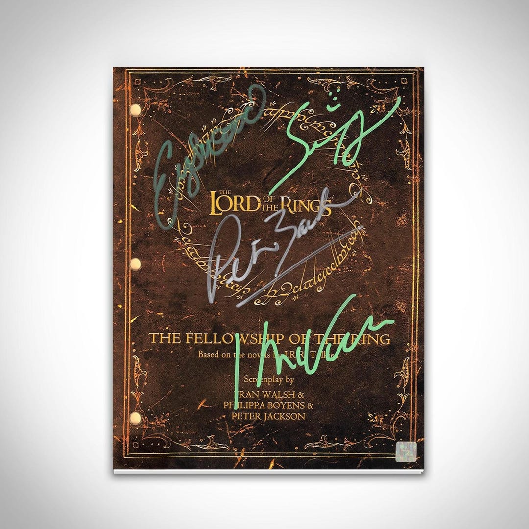 The Lord of the Rings the Fellowship of the Ring (book Cover) Script ...
