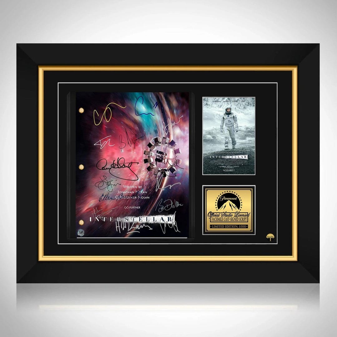 Interstellar 2014 Movie Script Limited Signature Edition Custom Frame ...