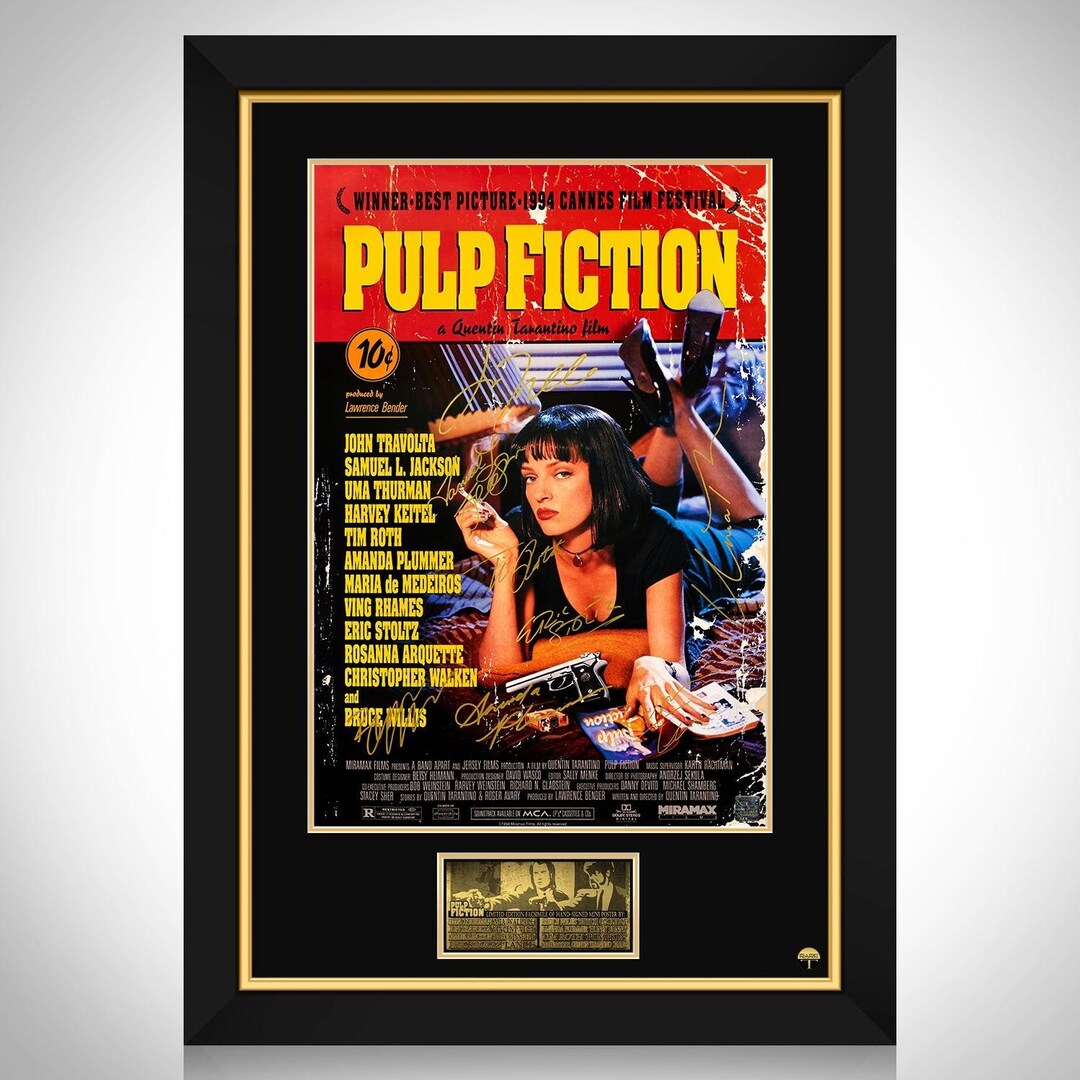 Pulp Fiction Movie Mini Poster Limited Signature Edition Custom Frame ...