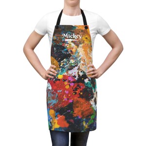 Personalized Artist Apron – Colorful Paint Splatter, Custom Name - Etsy