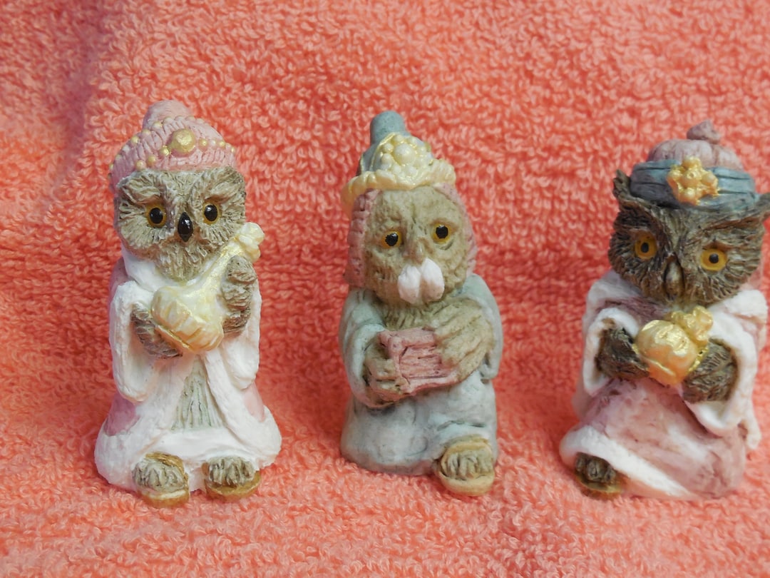 NATIVITY -"critters Christmas Pageant" Three Wise Men OWLS & Ittybitty ...