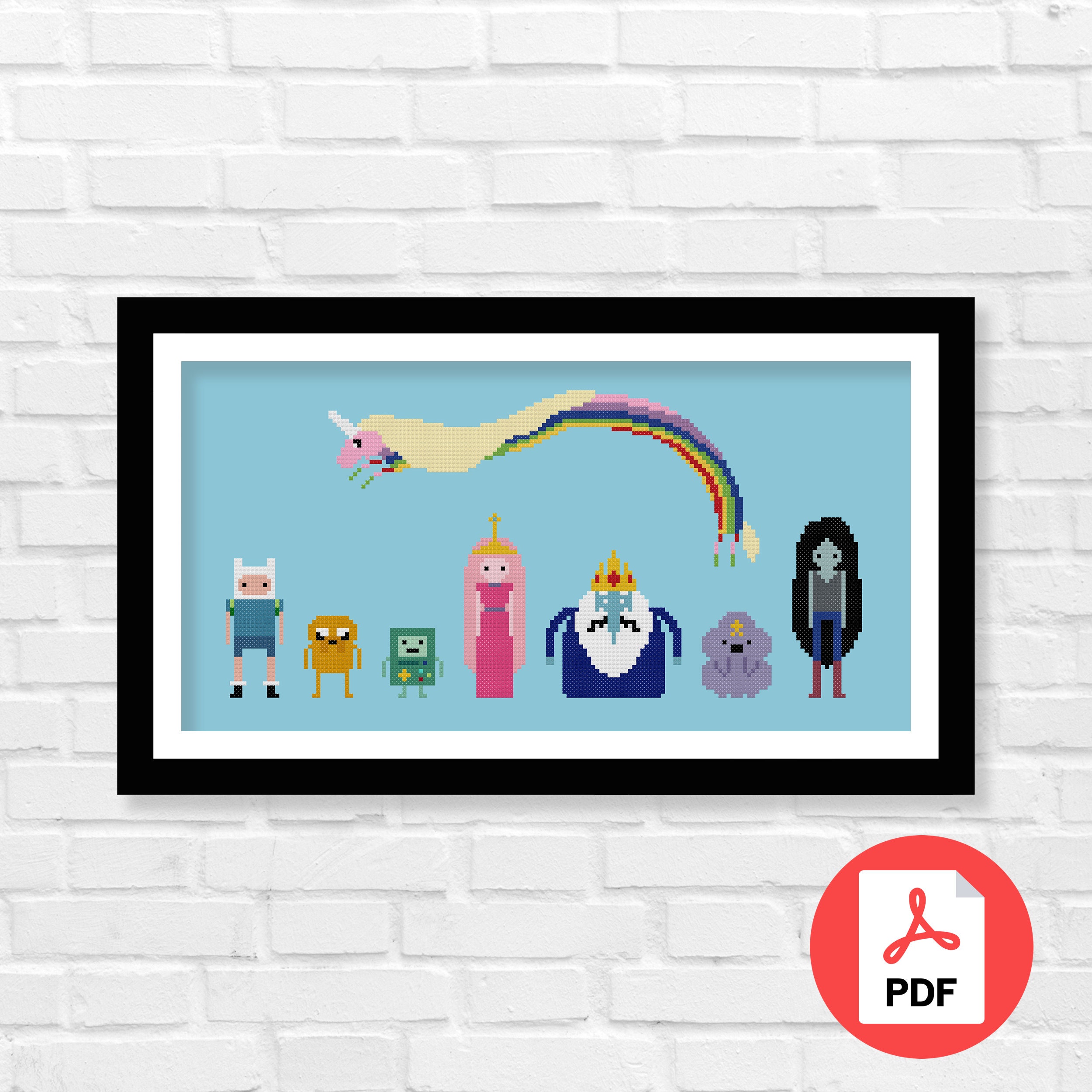 Adventure Time Cross Stitch Pattern PDF, Cartoon Cross Stitch Pattern ...