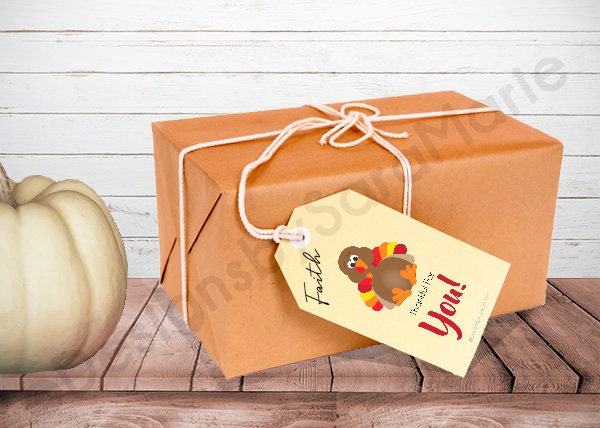 Thanksgiving Gift Tag Printable | Instant PDF Download | Turkey Tag ...