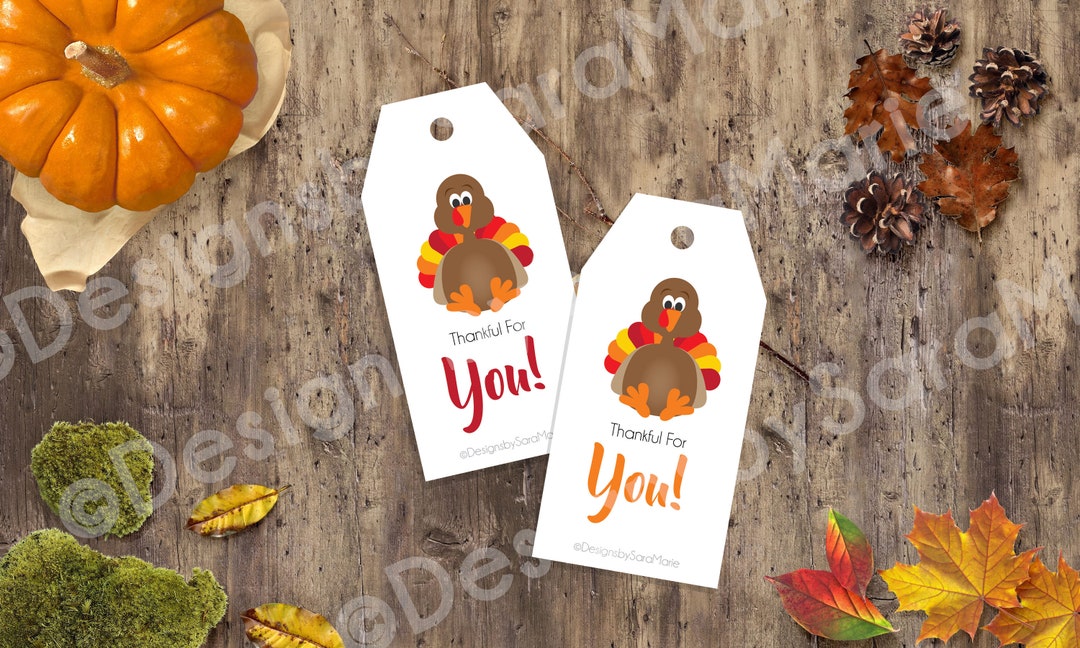 Thanksgiving Gift Tag Printable | Instant PDF Download | Turkey Tag ...