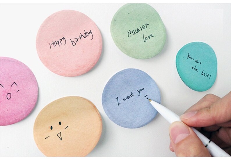 Pastel Macaron Sticky Notes Small Circle Notepads for School - Etsy