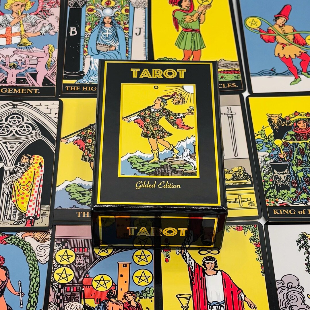 Gilded Gold Foil Tarot Deck: Classic Ryder-waite Design - Etsy