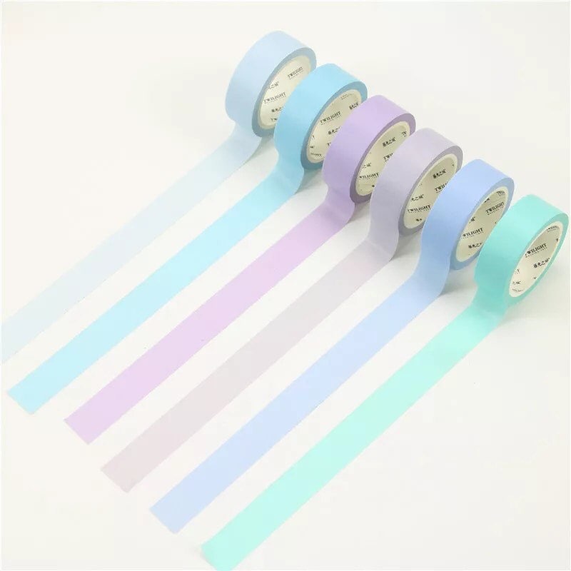 Solid Pastel Washi Tape Collection Choose From 9 Colors | Etsy