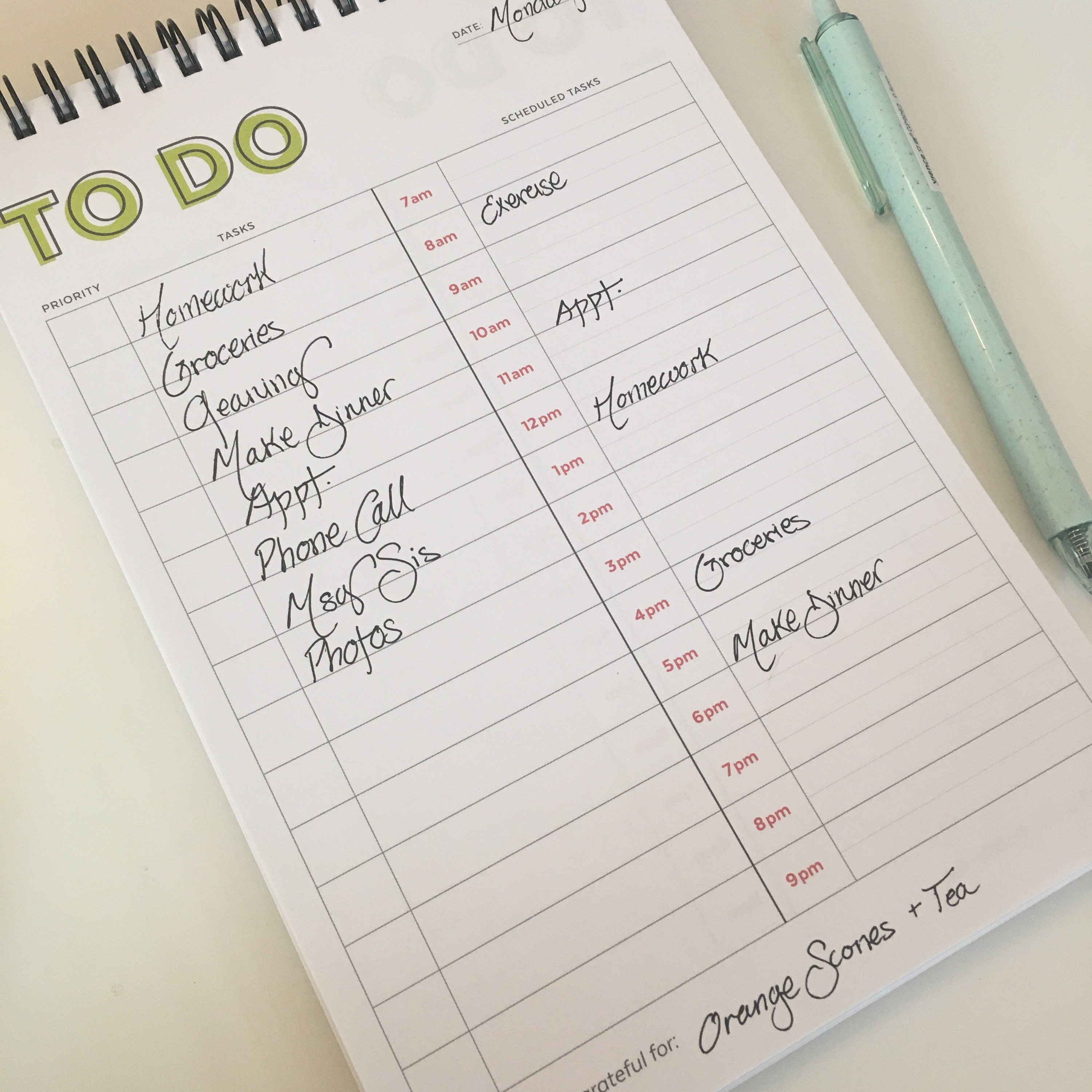 Schedule Magic Daily Planner Spiral Notebook To Do List For Home Work 