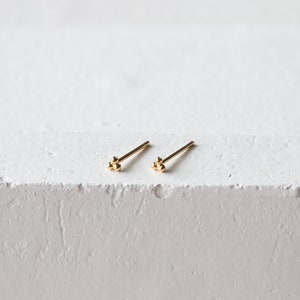 Micro Trinity Studs 18K Gold Plated Studs 14k Solid Gold | Etsy