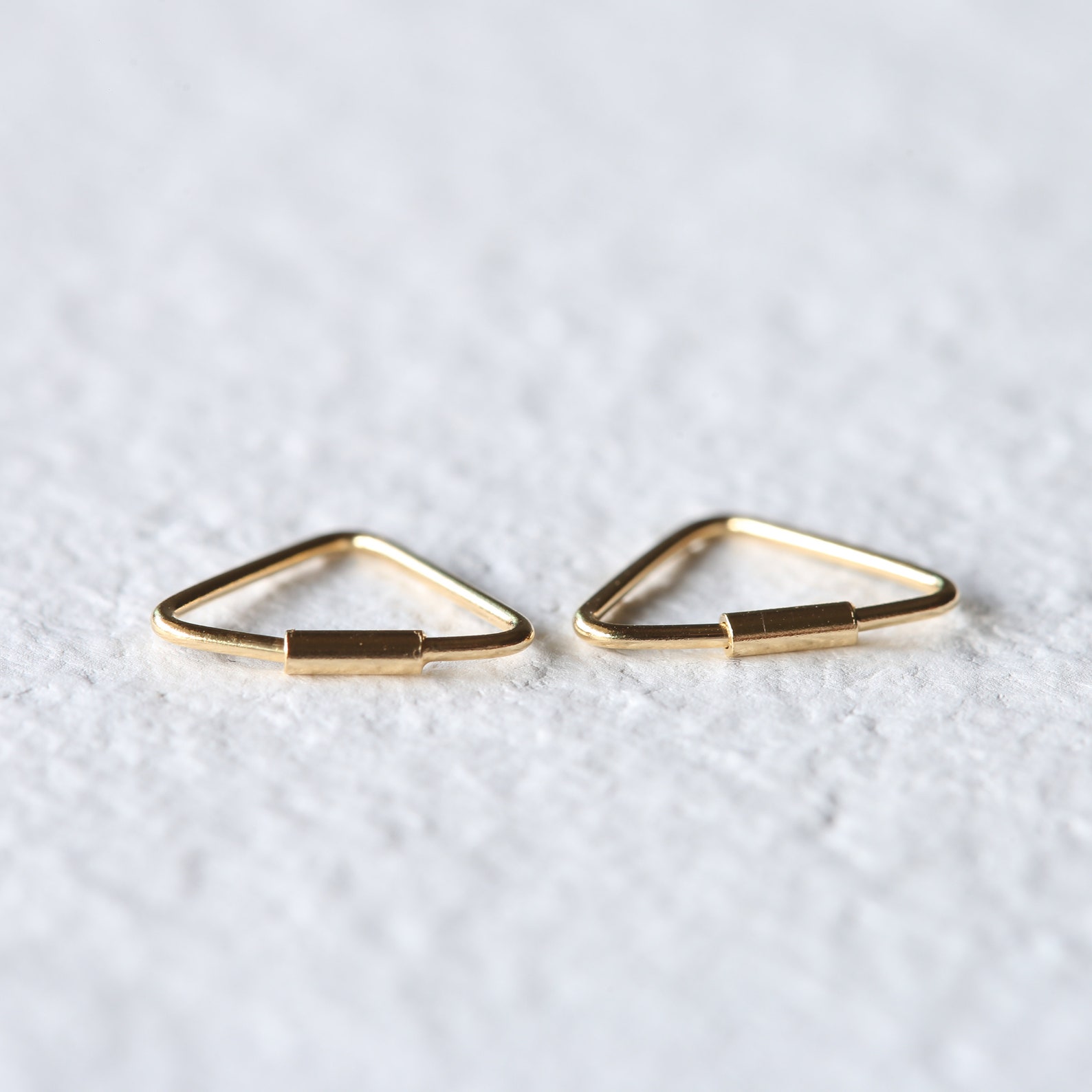 Open Triangle Hoops 18K Gold Plated Hoops Sterling Silver - Etsy
