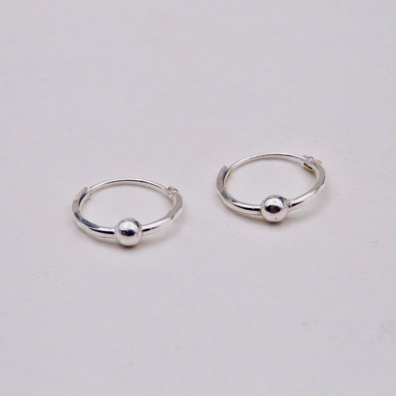 10mm Diamond Cut Ball Hoops Silver Huggers Sterling | Etsy