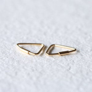 Open Triangle Hoops 18K Gold Plated Hoops Sterling Silver - Etsy