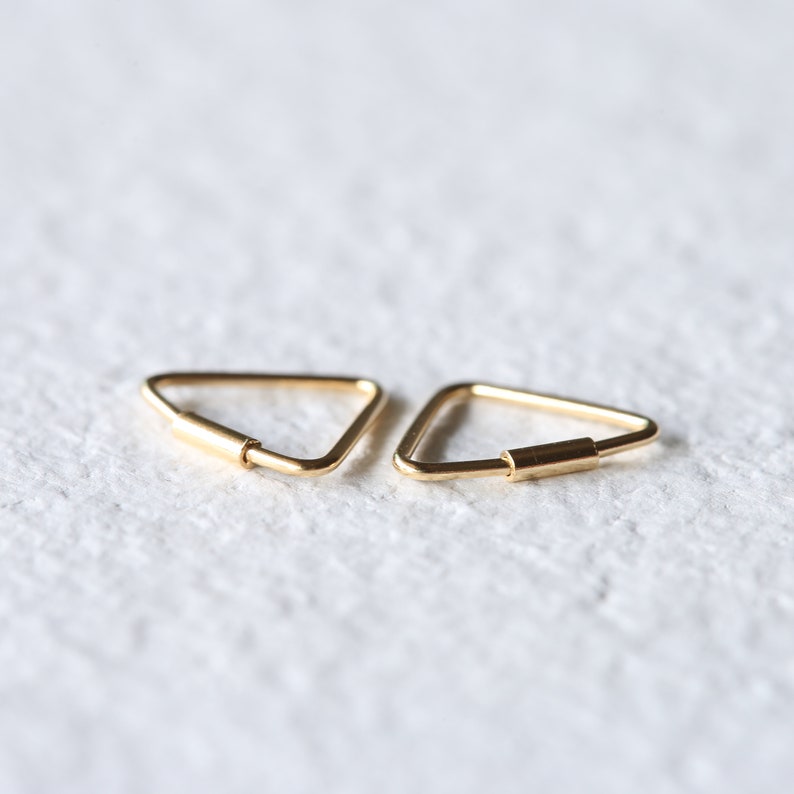 Open Triangle Hoops 18K Gold Plated Hoops Sterling Silver - Etsy