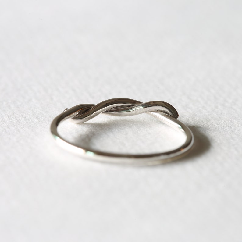 Minimal Twisted Wire Ring 14k Solid Gold Ring 14k White - Etsy