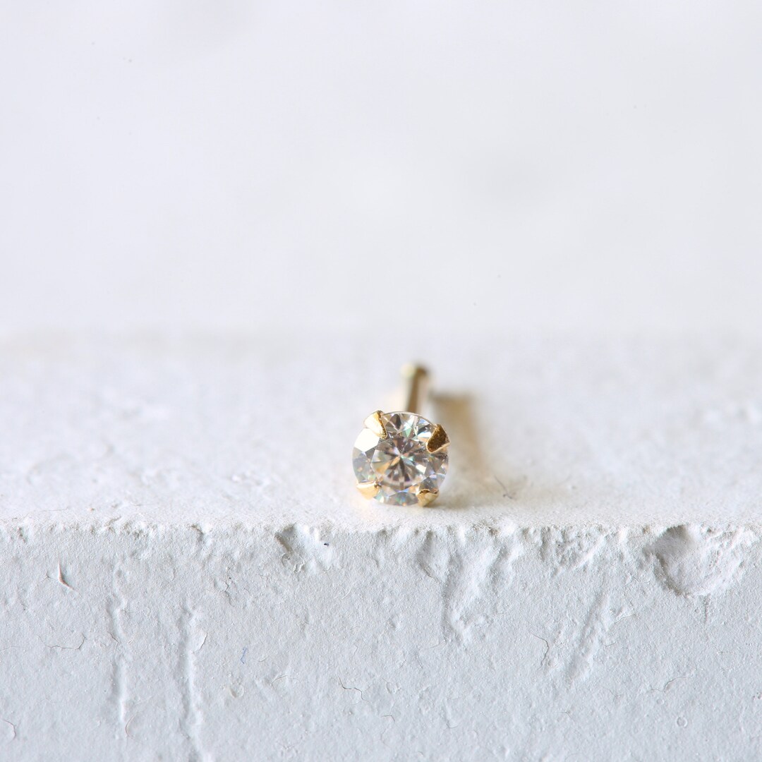14k Solid Gold 3mm Nose Stud 20 Gauge 14K Gold Nose Bone - Etsy