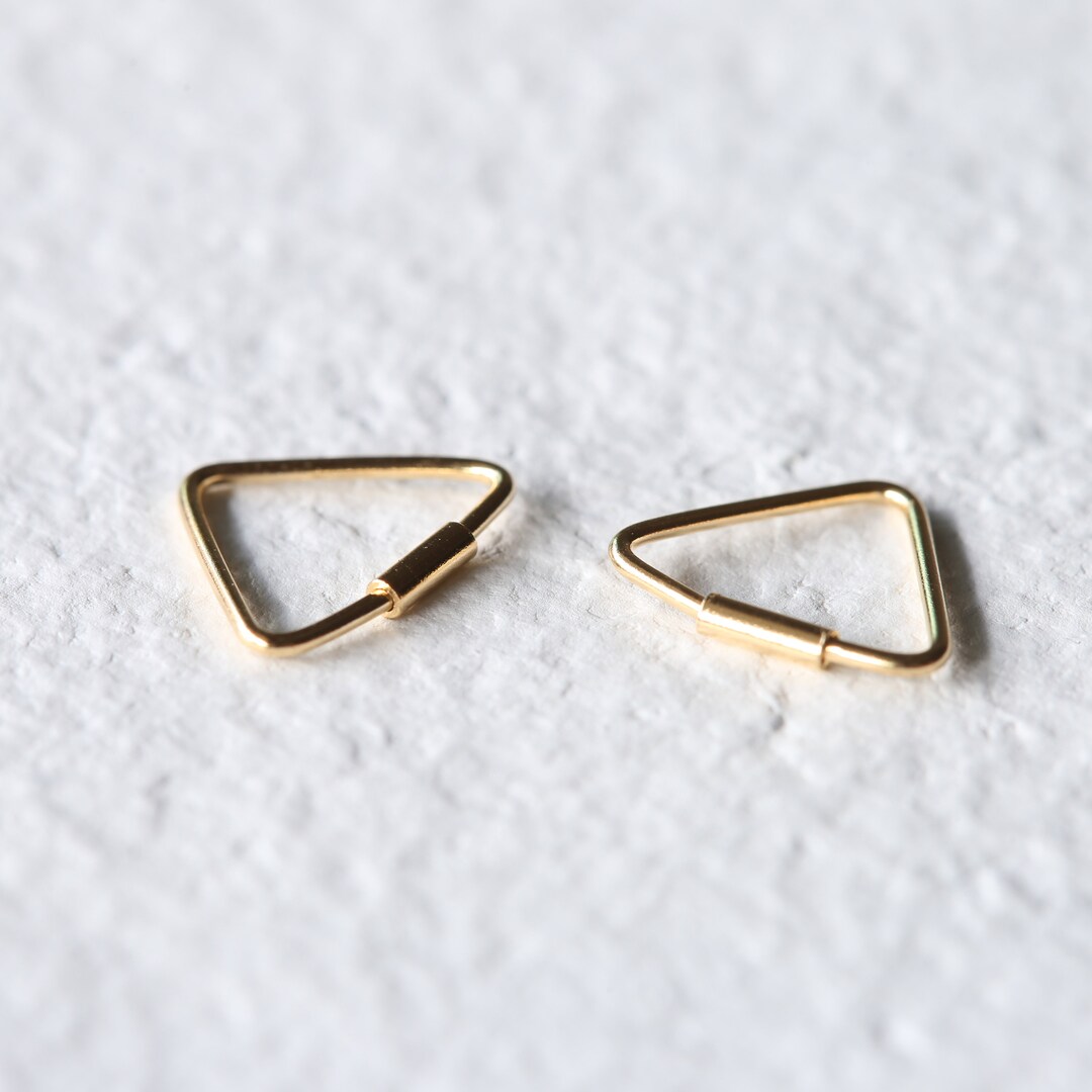 Open Triangle Hoops 18K Gold Plated Hoops Sterling Silver - Etsy