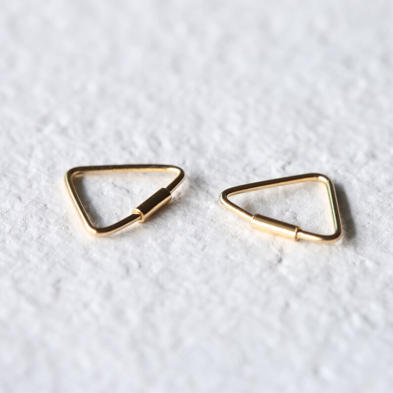 Open Triangle Hoops 18K Gold Plated Hoops Sterling Silver - Etsy