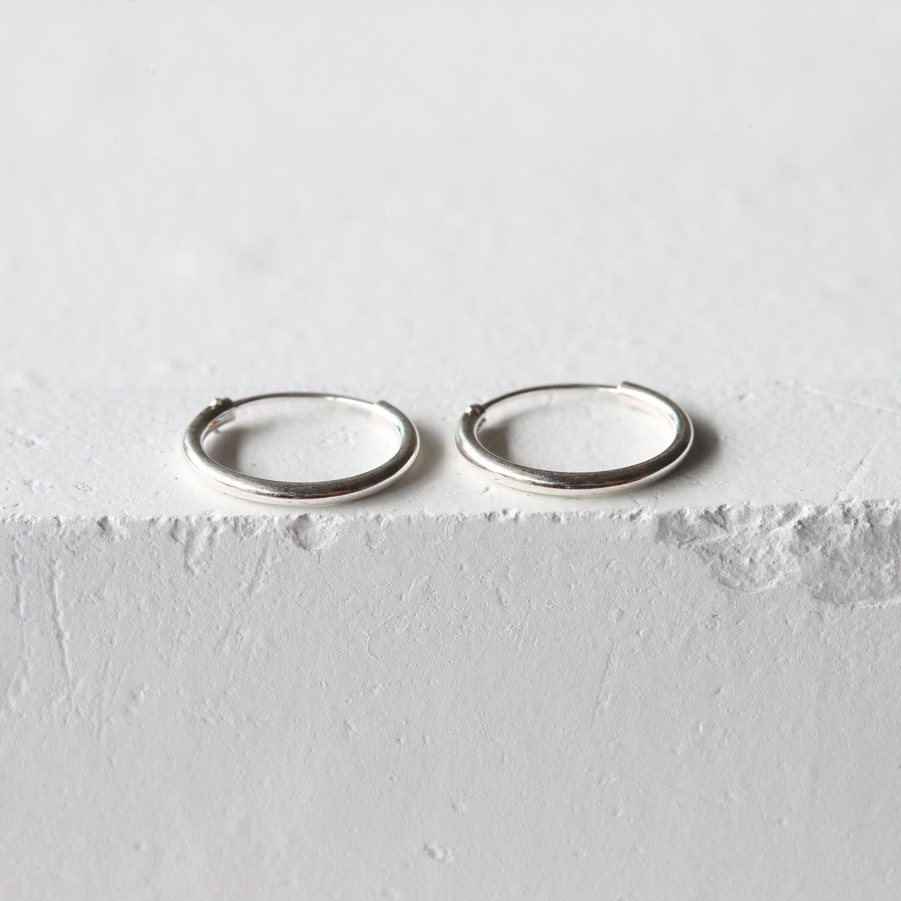 18K Gold Plated Hoops 14mm Sterling Silver Hoops Hoop - Etsy