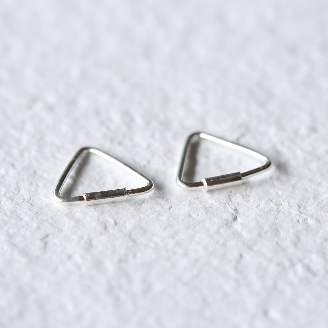 Open Triangle Hoops 18K Gold Plated Hoops Sterling Silver | Etsy