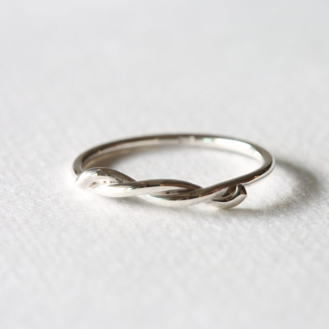 Minimal Twisted Wire Ring 14k Solid Gold Ring 14k White - Etsy