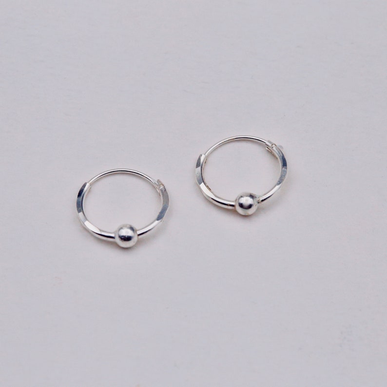 10mm Diamond Cut Ball Hoops Silver Huggers Sterling | Etsy