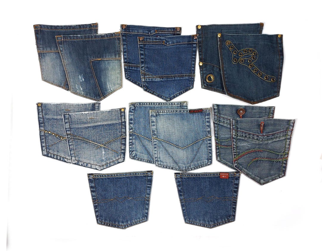 14 Reclamed Jeans Back Pockets With Base Bundle, Adult Mens Jeans ...