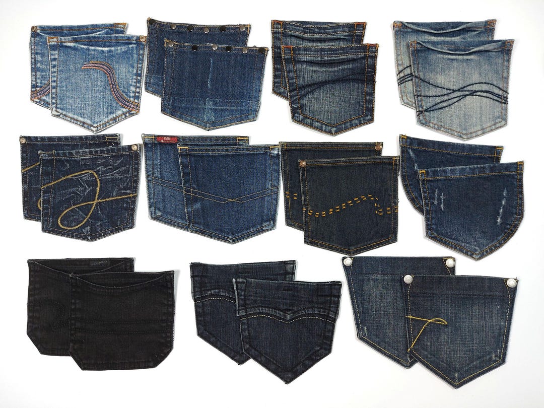 Reclaimed Denim Pockets: 22 Adult Jeans Back Pockets for DIY Crafts - Etsy