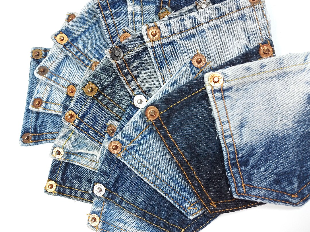 18 Jeans Coin Pockets With Base Bundle, Tiny Jeans Pockets Set, DIY ...