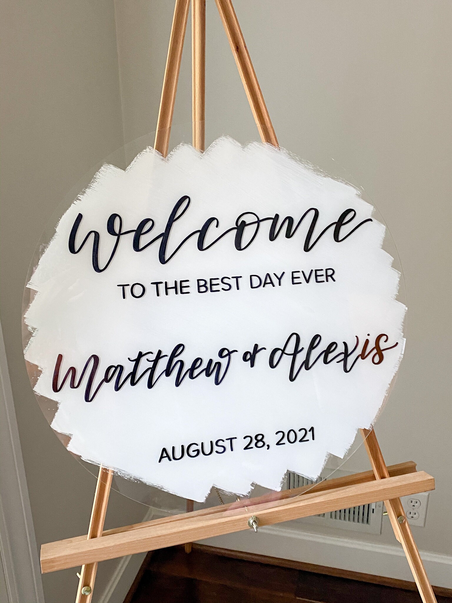 Round Acrylic Wedding Welcome Sign Welcome to Our Wedding - Etsy