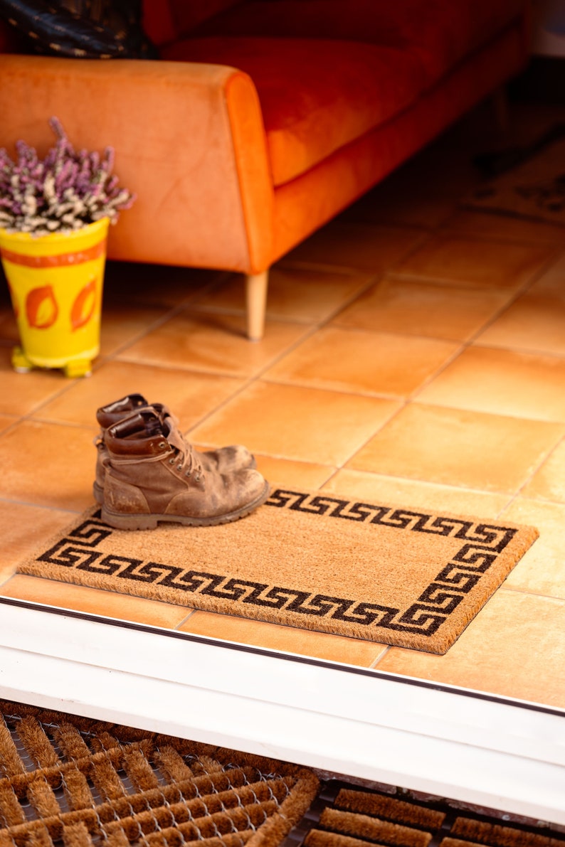 Coco & Coir Door Mat Indoor / Outdoor | Non Slip Abstract Design ...