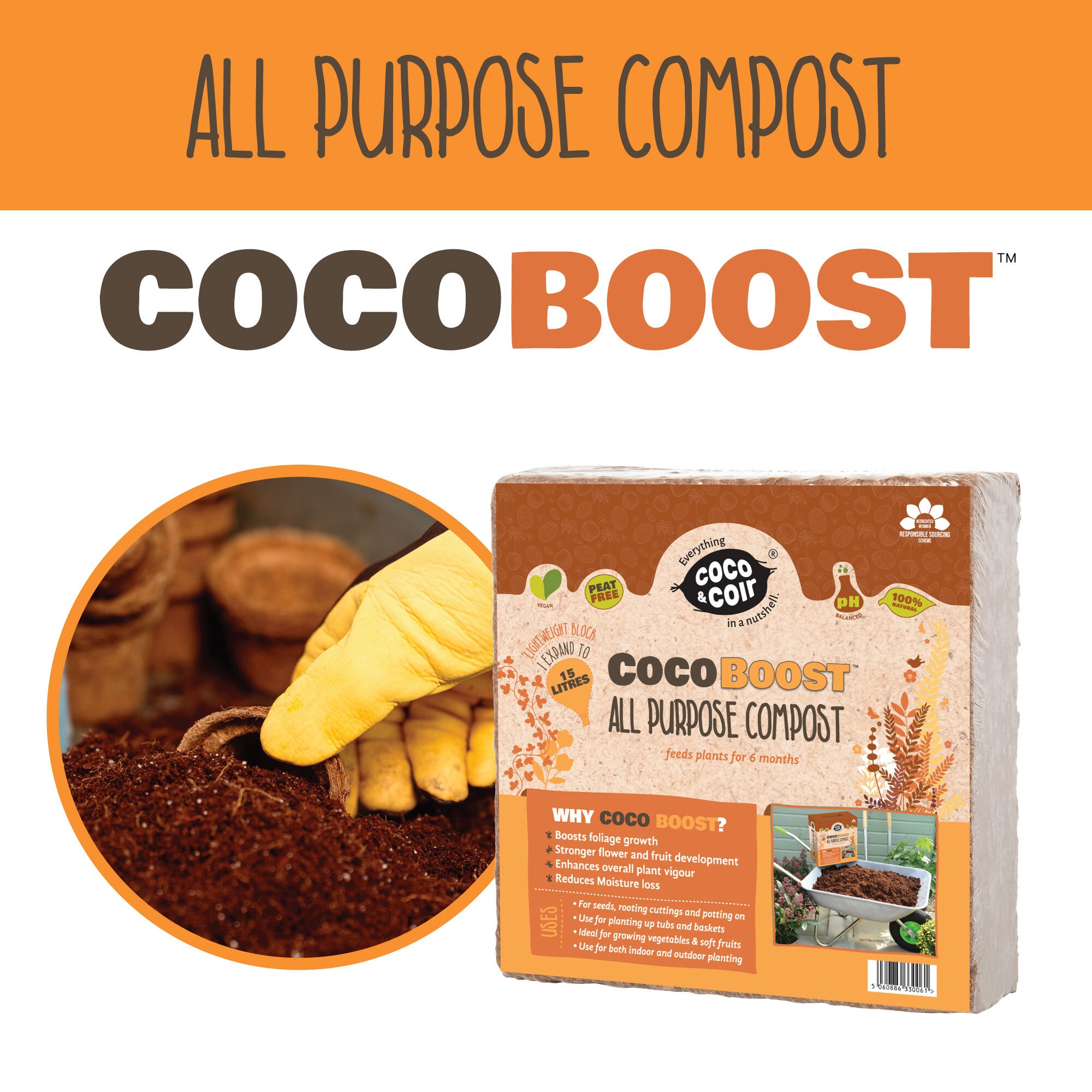 Coco & Coir Peat Free All Purpose Compost Fertilised With Slow - Etsy UK