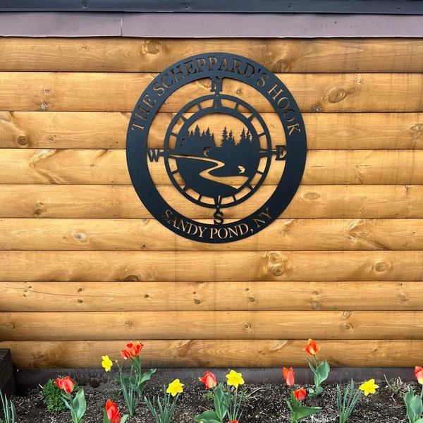 Personalized Compass Metal Sign - Etsy