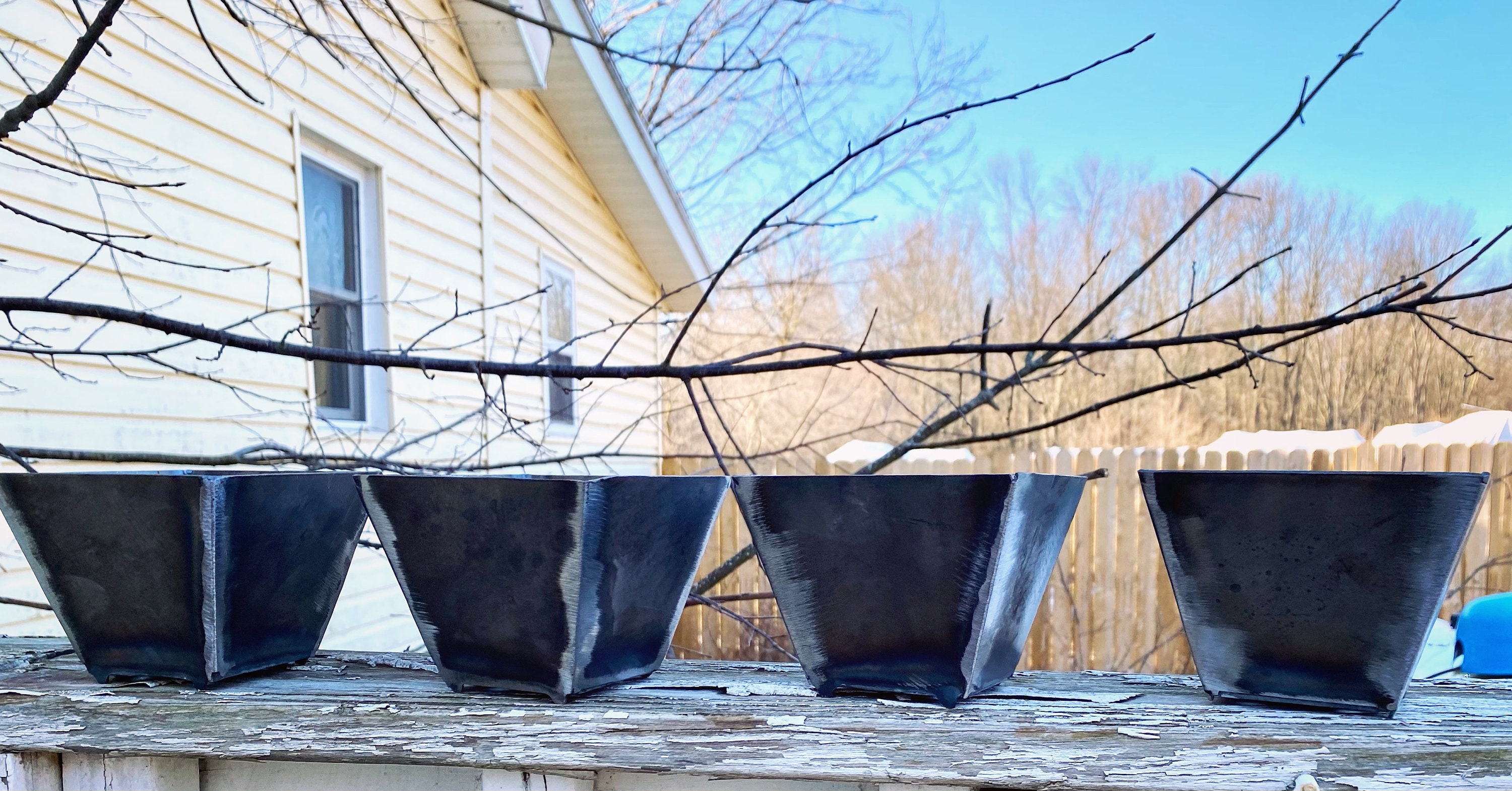 Steel Planter Box - Metal Flower Pot -modern Steel Planter -small ...