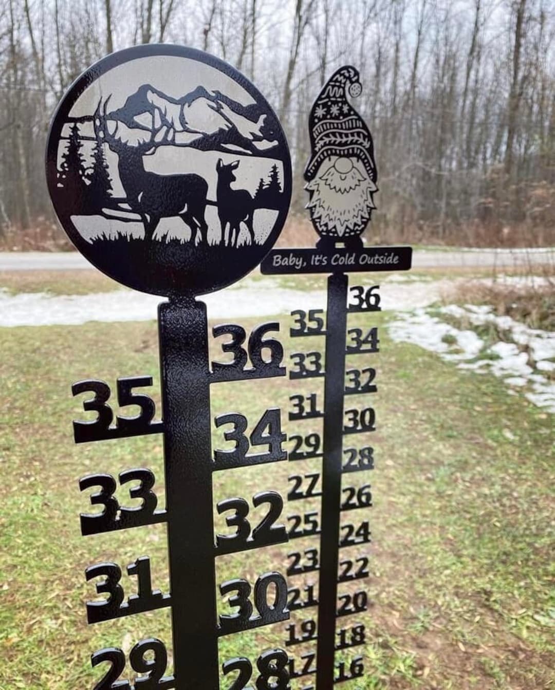36" Tall Snow Gauge - Metal Snow Gauge - Personalized Metal Snow Gauge ...