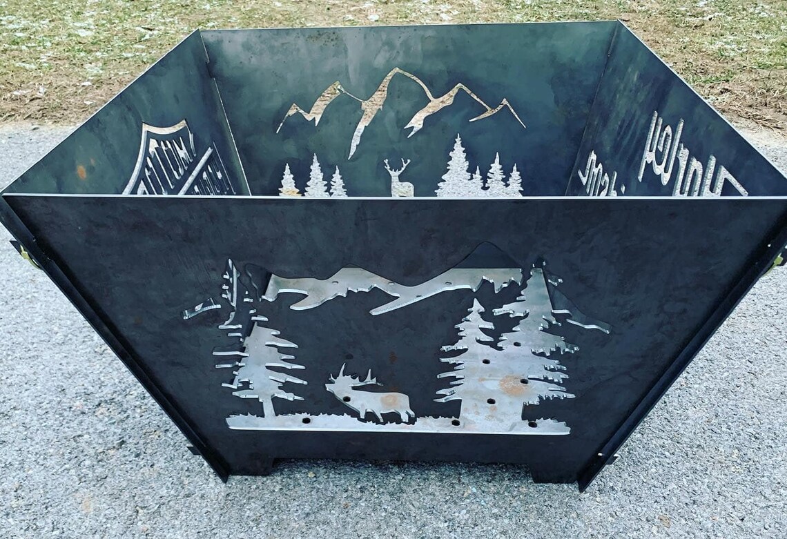 Custom Metal Firepit Collapsible Steel Fire Pit - Etsy