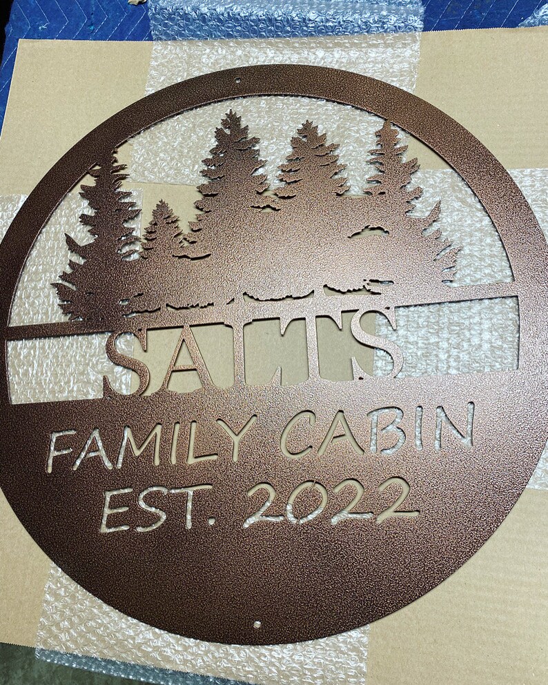 Personalized Pine Tree Sign Family Name Metal Sign - Etsy