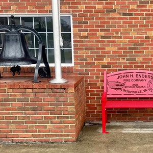Personalized Metal Bench - Firehouse Station Bench - Memorial Steel ...