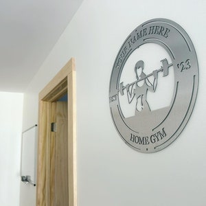 Woman Work Out Sign - Fitness Home Gym Decor - Metal Wall Art - Home ...