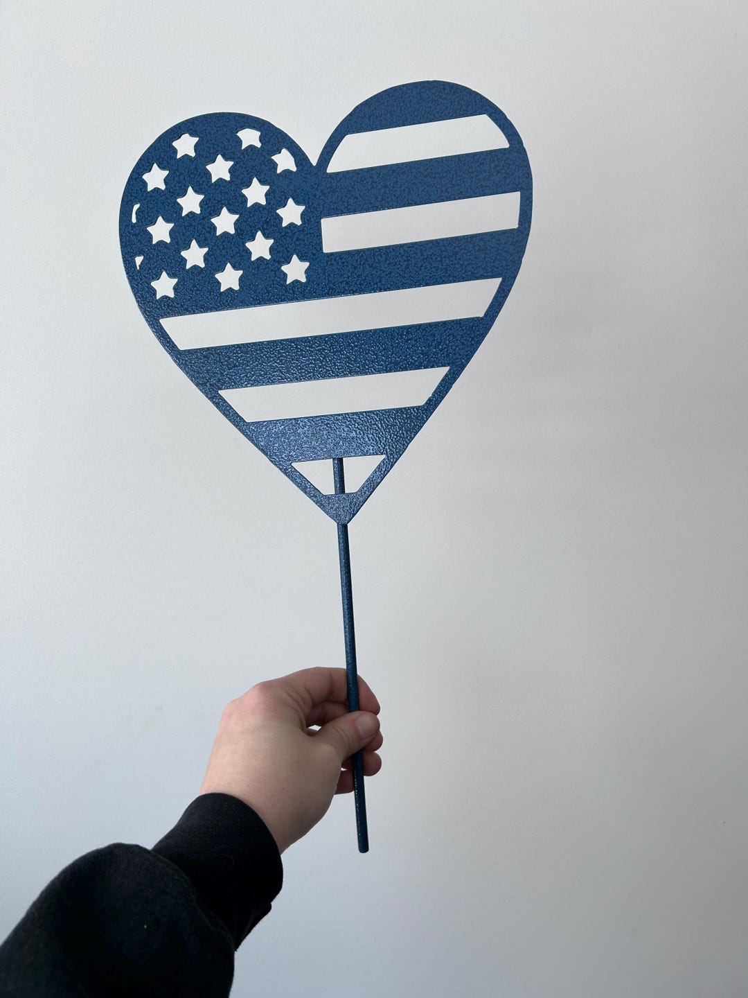 American Flag Yard Stake - Metal Flag Heart Garden Stake - Outdoor ...
