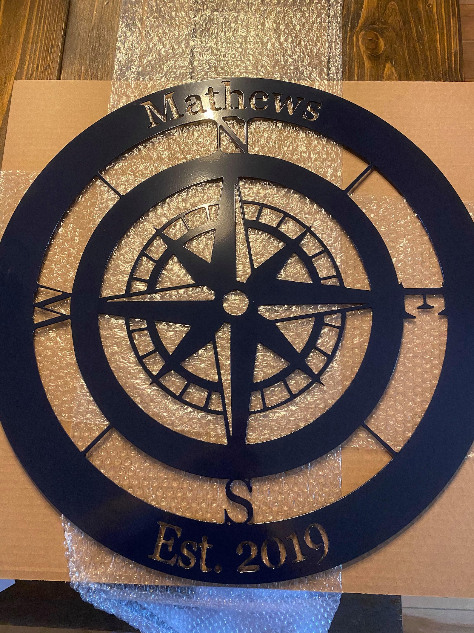 Personalized Compass Metal Sign Custom Coordinates Sign - Etsy