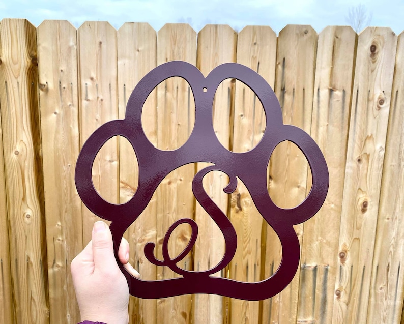 Personalized Metal Paw Print Paw Print Monogram - Etsy