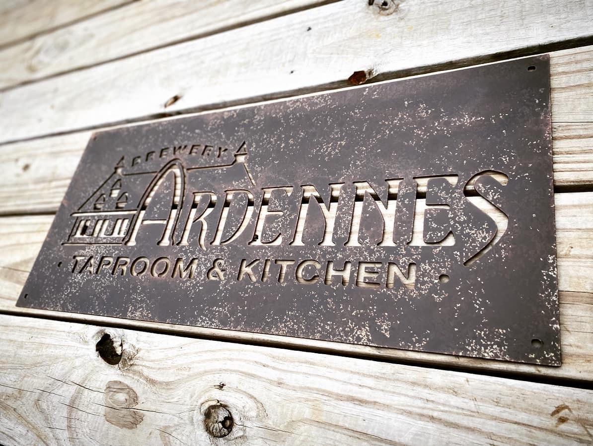 Rust Patina Metal Business Sign - Rust Business Sign - Corten Steel ...