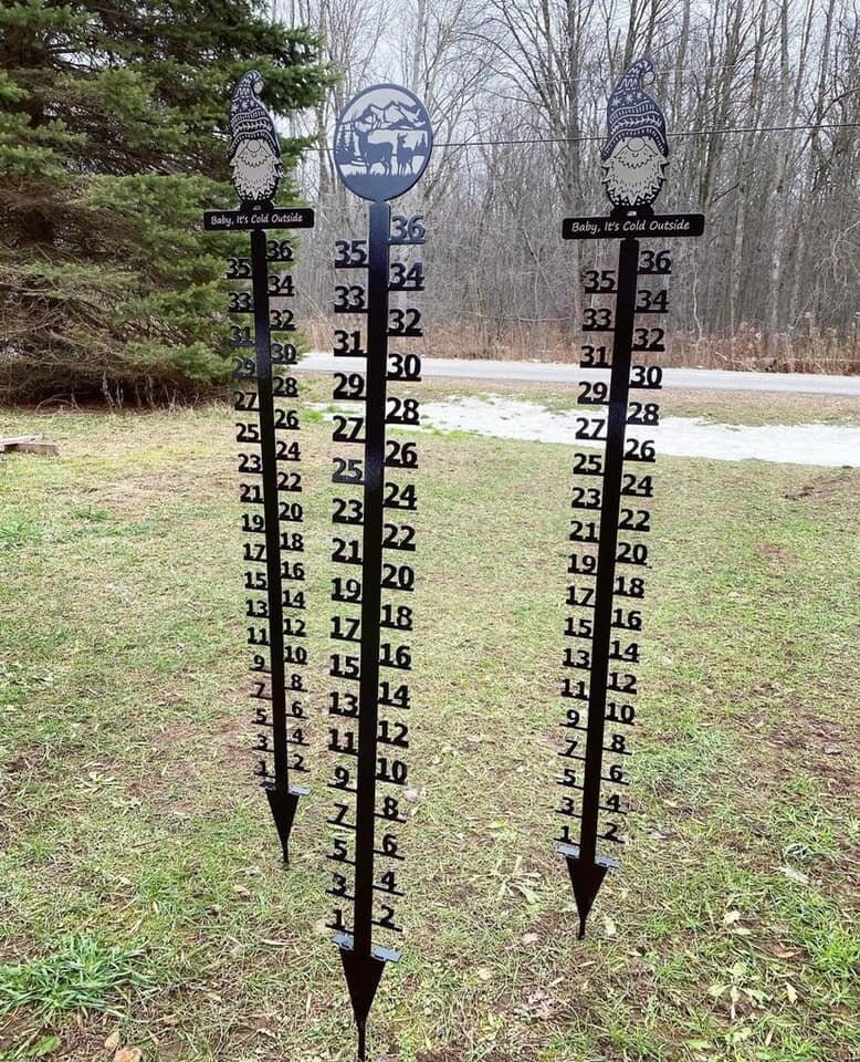 36" Tall Snow Gauge - Metal Snow Gauge - Personalized Metal Snow Gauge ...