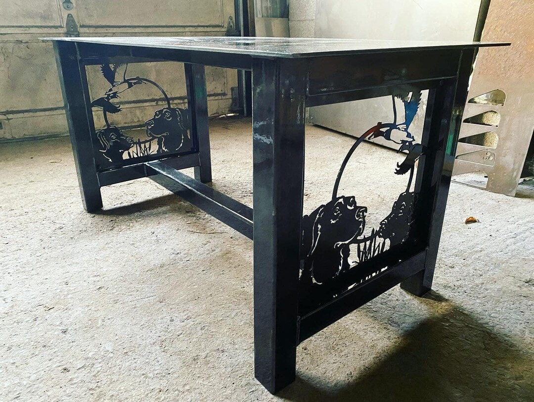 Labrador Retriever Themed Metal Bench - Steel Coffee Table - Labrador ...