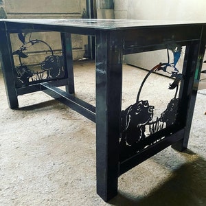 Labrador Retriever Themed Metal Bench - Steel Coffee Table - Labrador ...