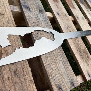 Metal Paddle With Lake Silhouette - Personalized Lake Sign - Metal Lake ...